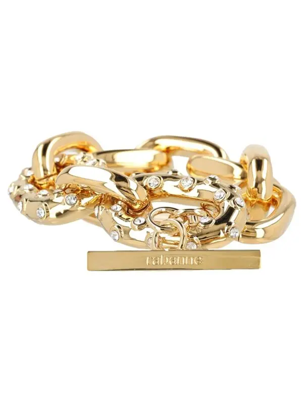 Rabanne Link Bracelet With Crystal Embellishments