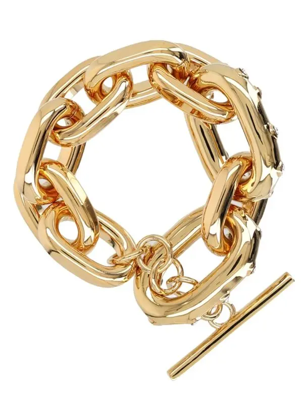 Rabanne Link Bracelet With Crystal Embellishments