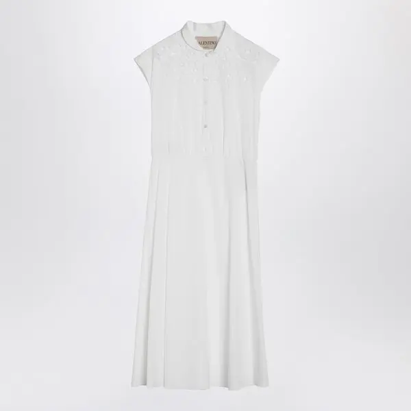 Valentino Garavani Midi Dress With Sangallo Embroidery - White