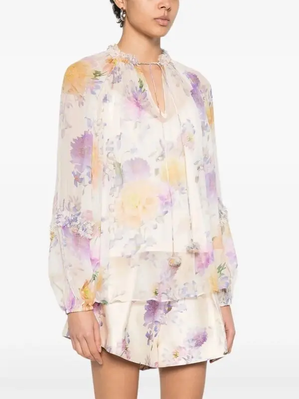 Zimmermann Luna Ruffle Billow Blouse - Multicolor