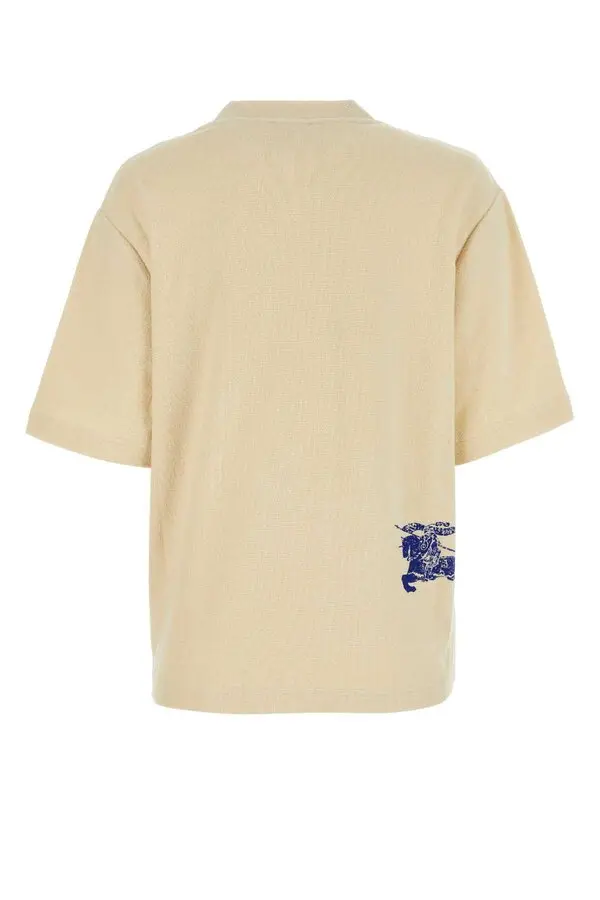 Burberry Cream Terry Fabric Oversize T-shirt - Yellow