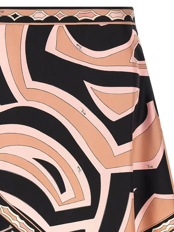 Emilio Pucci Labirinto" Print Silk Twill Mini Skirt - Pink