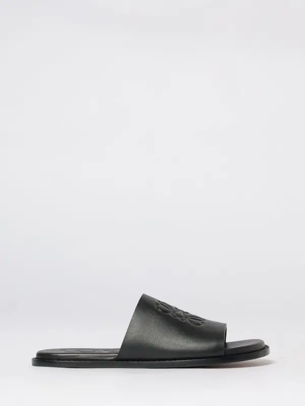 Loewe Embossed Logo Slide Sandals - Black