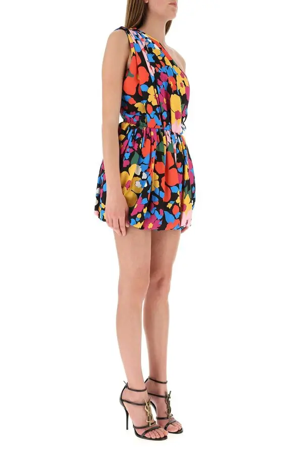 Saint Laurent Printed Viscose Mini Dress