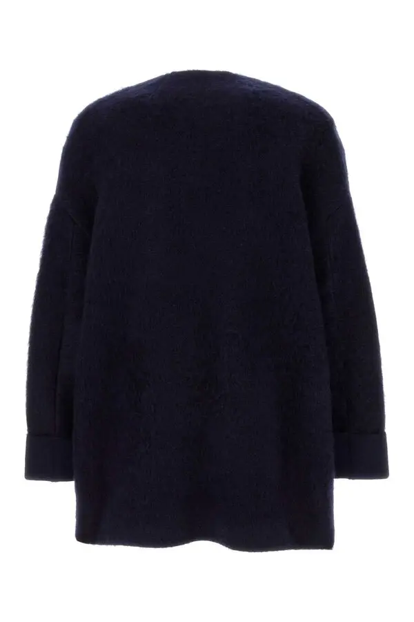 Bottega Veneta Navy Stretch Wool Blend Cardigan