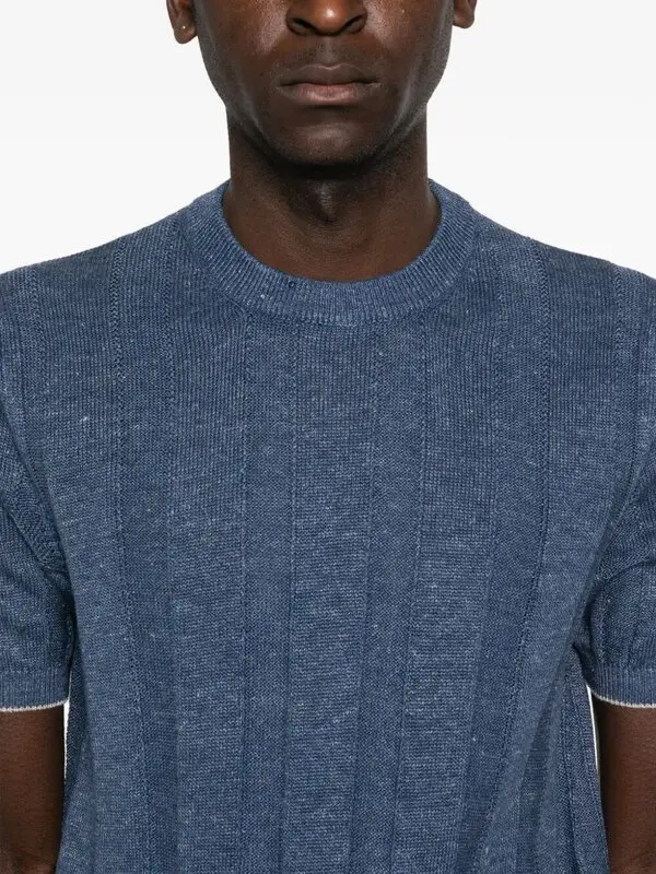 Brunello Cucinelli Short Sleeve Fine Knit Sweater