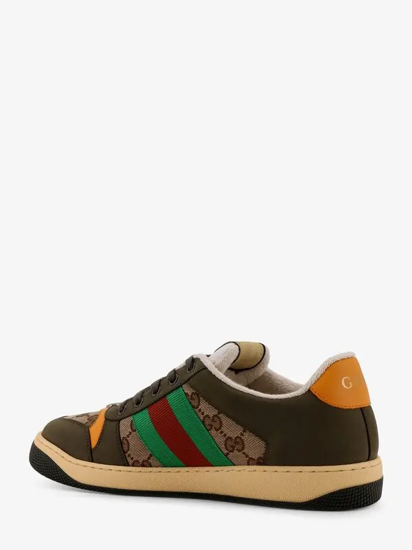 Gucci Screener Low-top Leather And Gg Supreme Fabric Sneakers - Multicolor