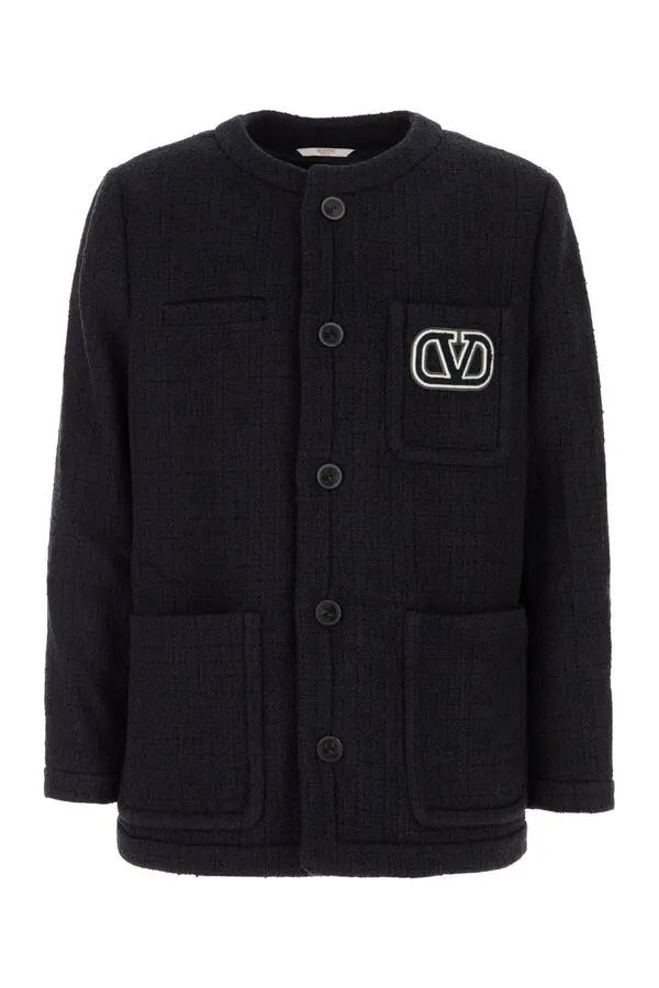 Valentino Garavani Textured Band Collar Jacket