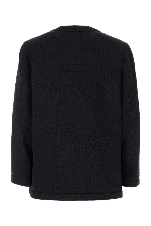 Valentino Garavani Textured Band Collar Jacket