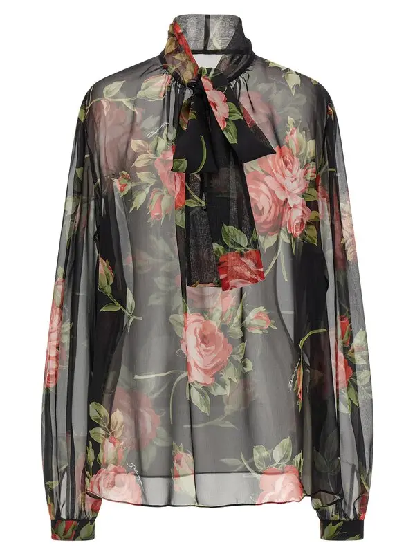 Dolce & Gabbana Bouquet Rose" Chiffon Blouse