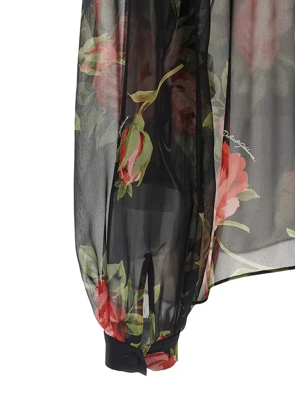 Dolce & Gabbana Bouquet Rose" Chiffon Blouse