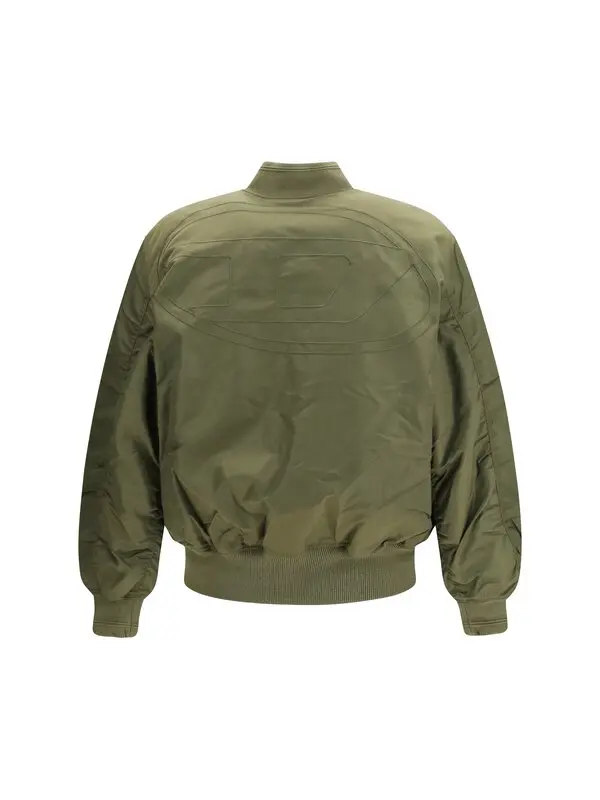 DIESEL® Reversible Bomber Jacket With Embroidered Logo - Green
