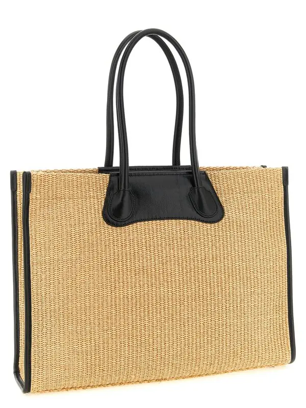 VIVIENNE WESTWOOD Troy" Shopping Bag In Braided Raffia