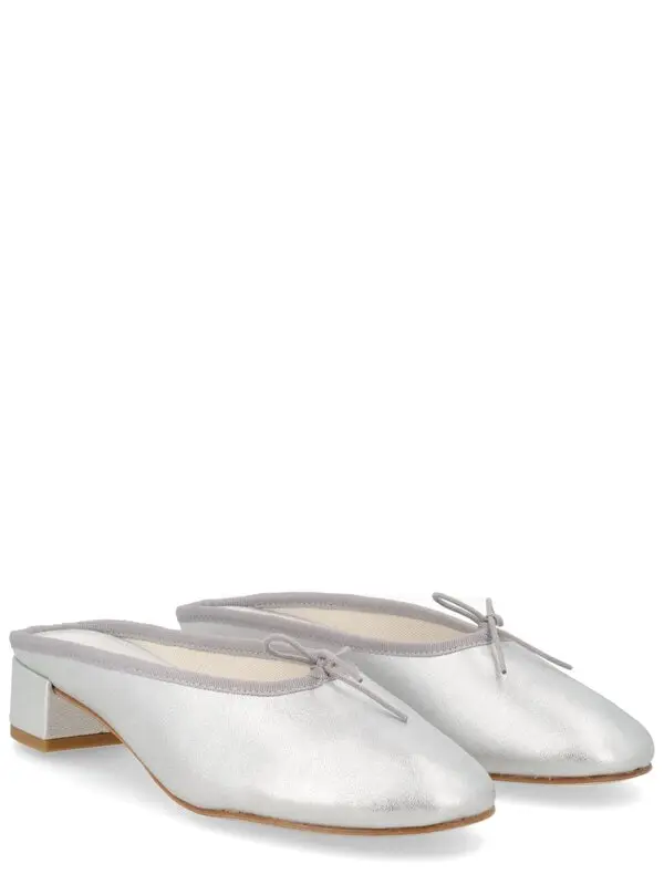 Repetto Camille Ballerina Mule With 3 Cm Heel - Silver