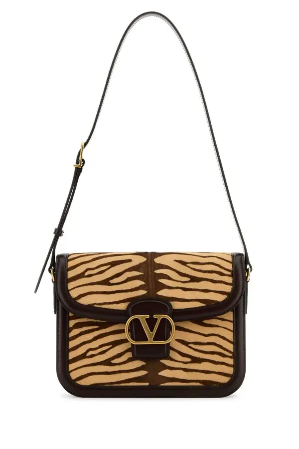Valentino Garavani Two-tone Calf Hair And Leather Shoulder Bag - Multicolor
