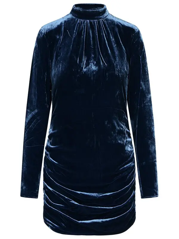 ROTATE BY BIRGER CHRISTENSEN Vilma Dress In Silk Blend - Blue