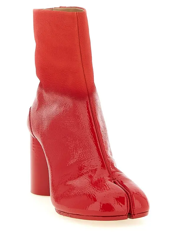 MAISON MARGIELA Tabi Ankle Boots With Cylindrical Heel - Red