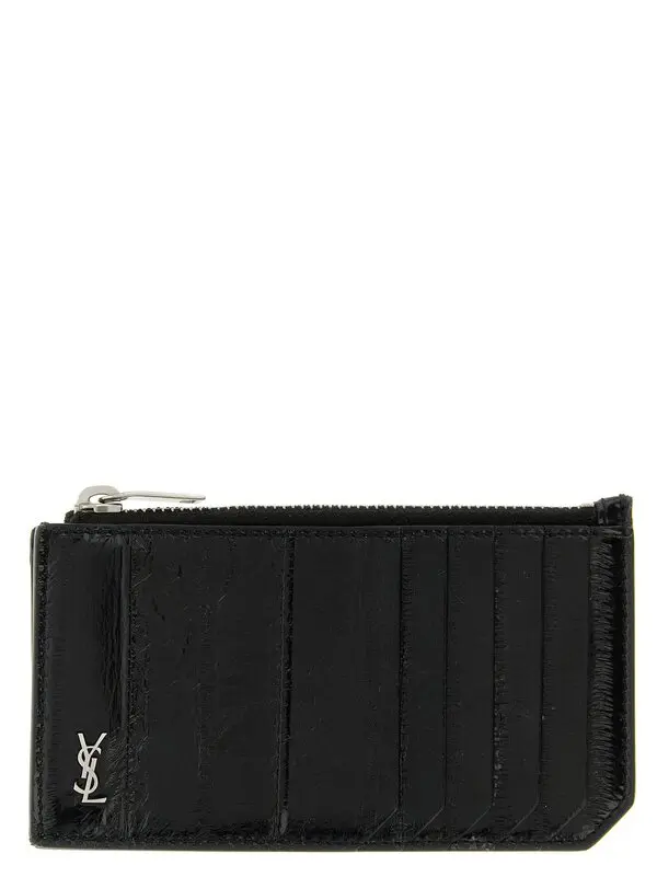 Saint Laurent Tiny Cassandre' Card Holder - Black
