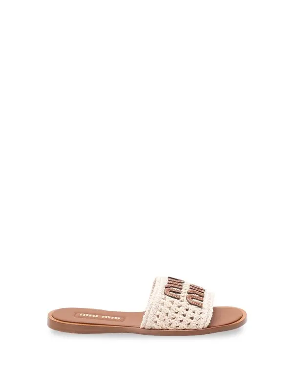 Miu Miu Crochet Slides - Multicolor