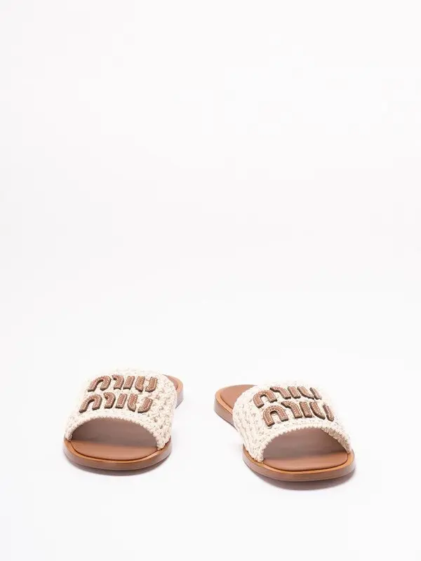 Miu Miu Crochet Slides - Multicolor