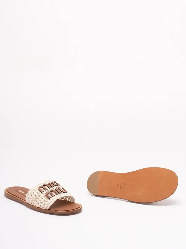 Miu Miu Crochet Slides - Multicolor