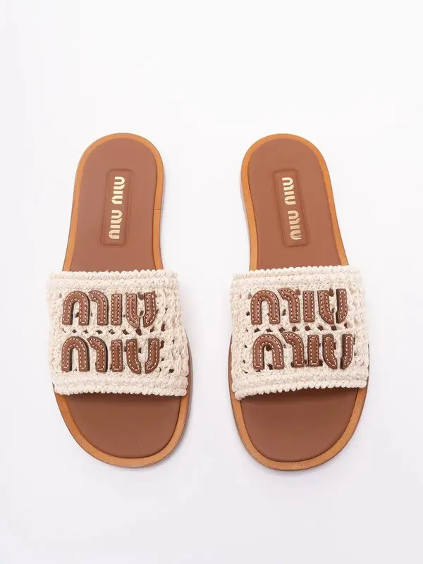 Miu Miu Crochet Slides - Multicolor