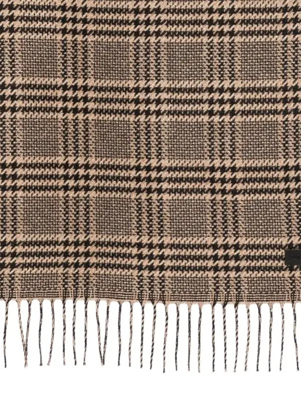 Saint Laurent Prince Of Wales Pattern Silk Scarf