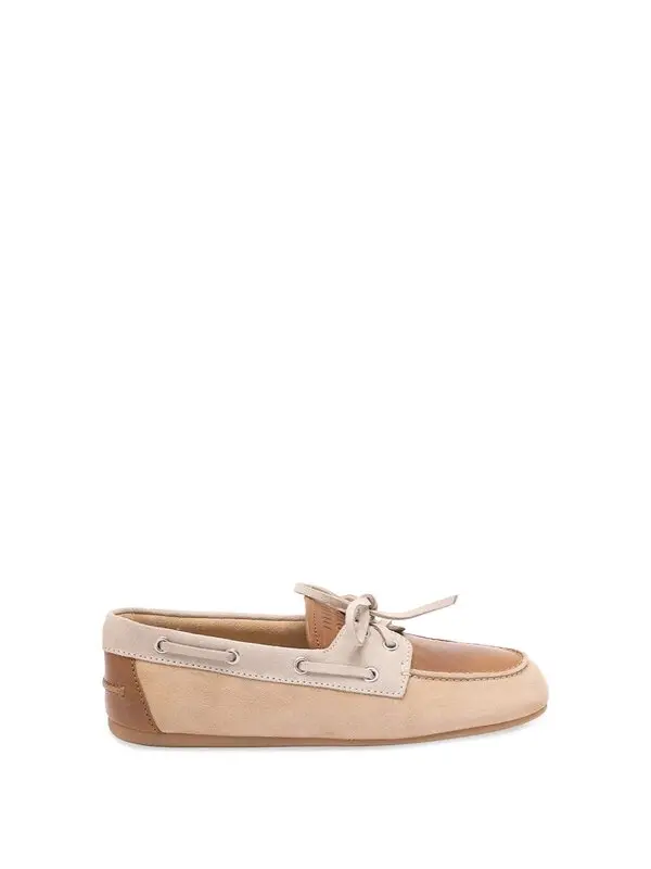 Miu Miu Suede And Leather Boat Shoes - Multicolor