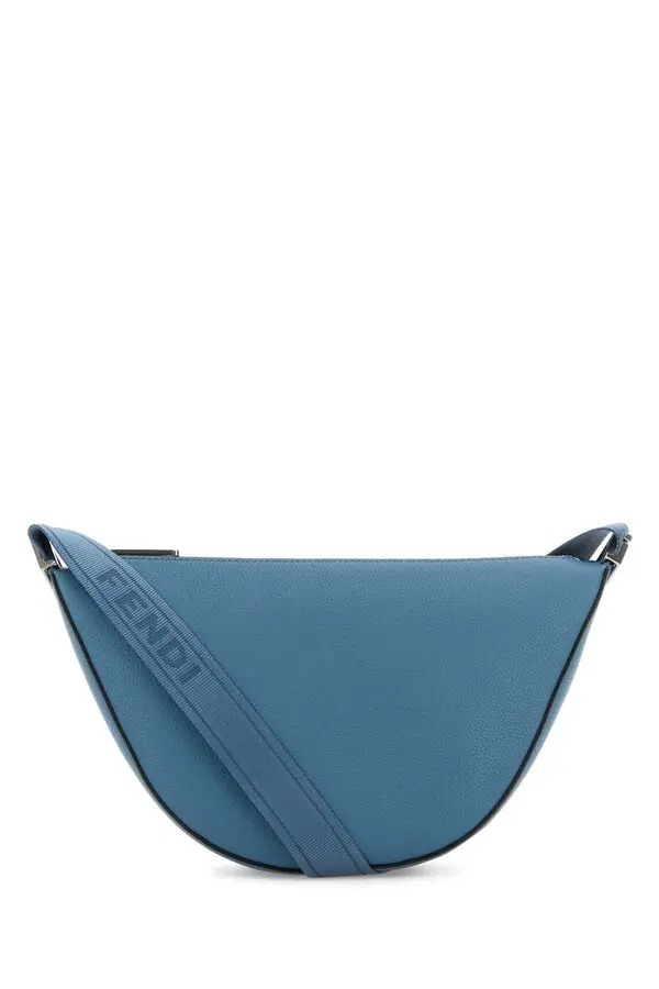 Fendi Leather Melon Crossbody Bag - Blue