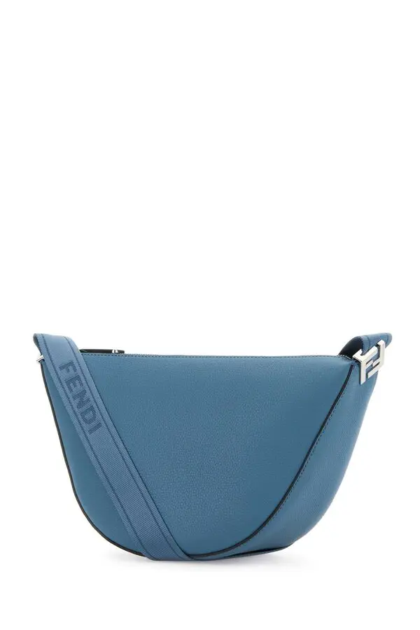 Fendi Leather Melon Crossbody Bag - Blue
