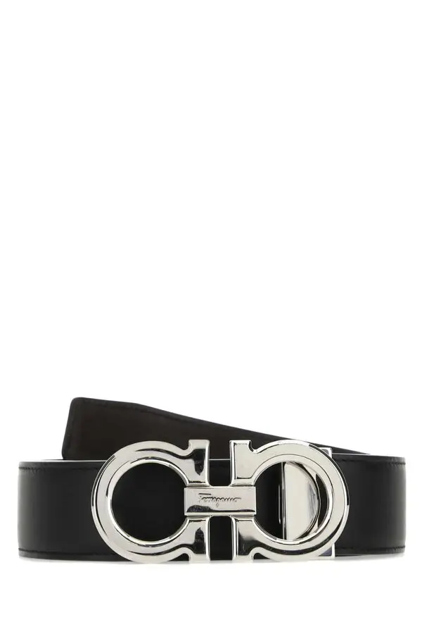 FERRAGAMO Double Gancini Belt - Black