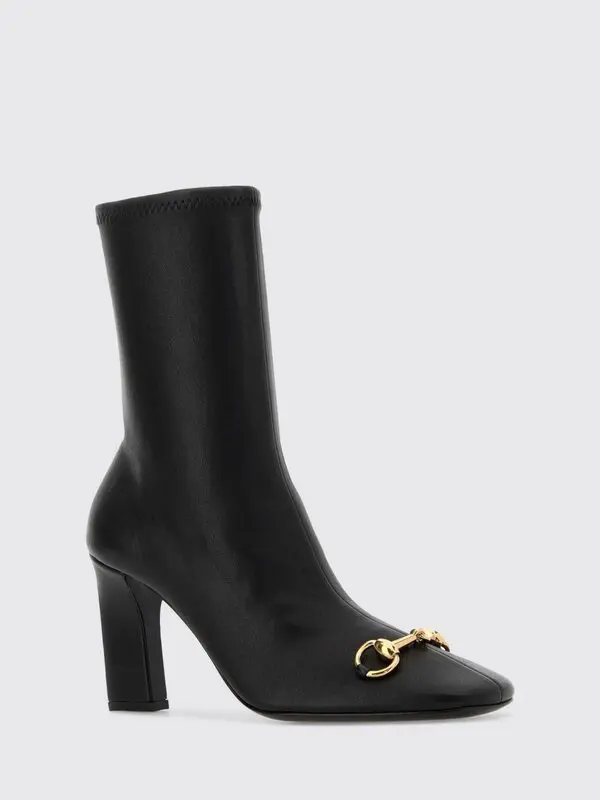 Gucci Leather Ankle Boots With Horsebit Detail