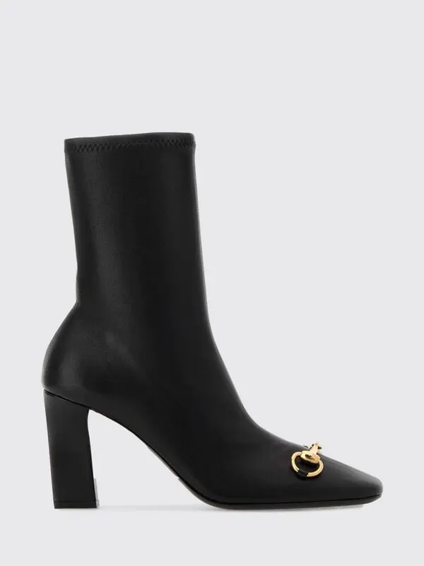 Gucci Leather Ankle Boots With Horsebit Detail - Black