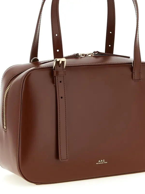 A.p.c. Virginie Box Smooth Leather Handbag - Brown
