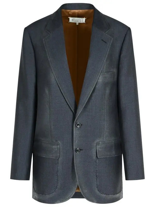 MAISON MARGIELA Wool Blend Blazer - Gray