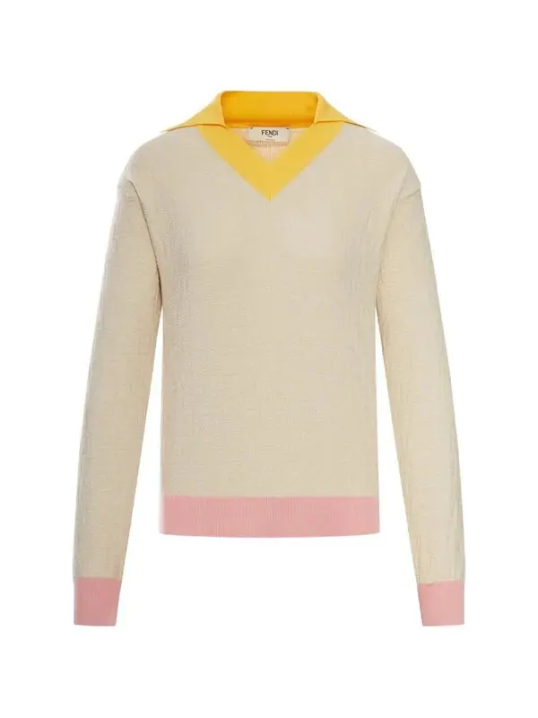 Fendi Color Block Ff Sweater