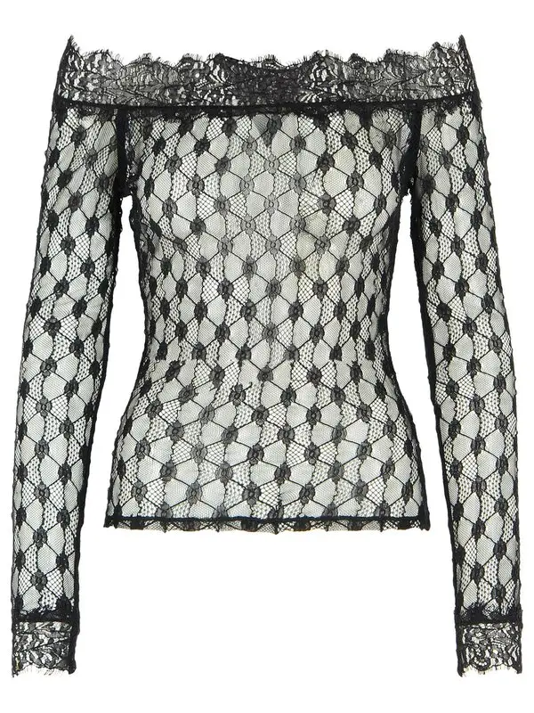 Isabel Marant Étoile Polyamide Blend Floral Lace Off-the-shoulder Sweater