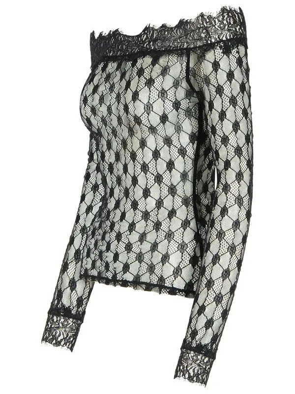 Isabel Marant Étoile Polyamide Blend Floral Lace Off-the-shoulder Sweater