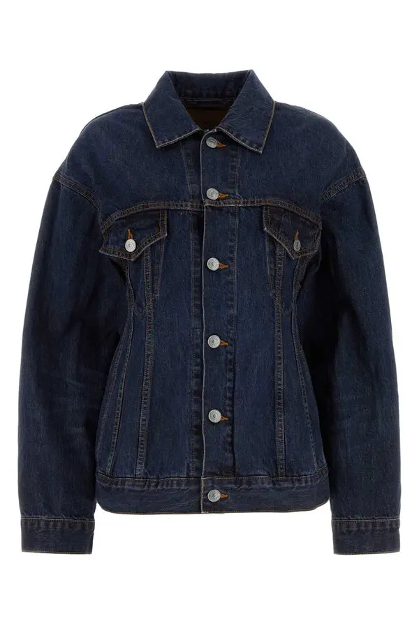 Balenciaga Dark Denim Hourglass Jacket - Blue