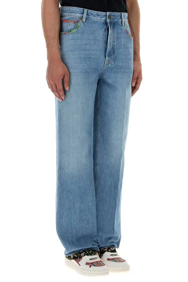 Valentino Garavani Embroidered Denim Jeans