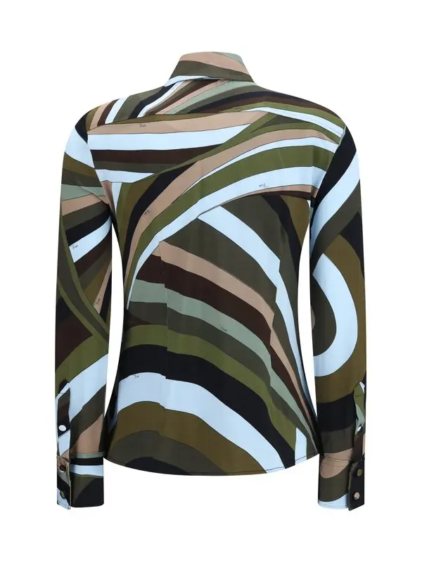 Emilio Pucci Iridescent Print Stretch Viscose Shirt - Multicolor
