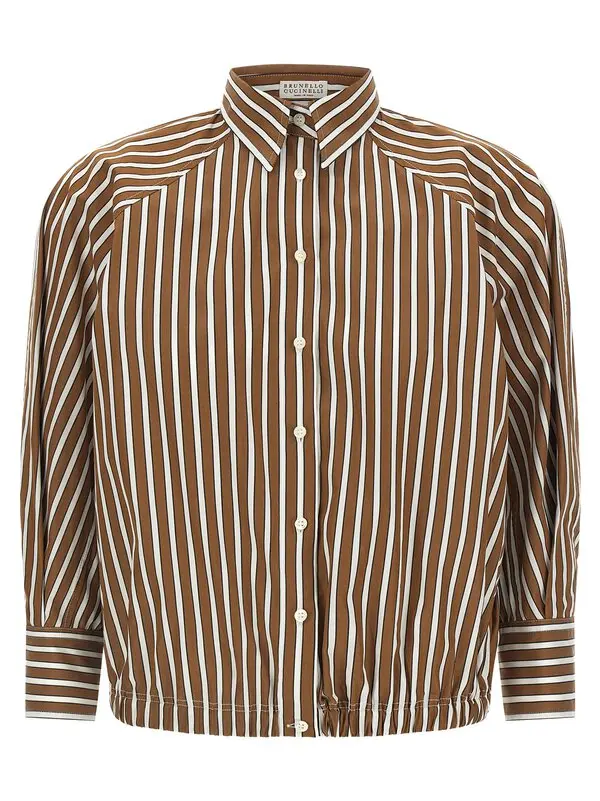 Brunello Cucinelli Striped Cotton Poplin Shirt