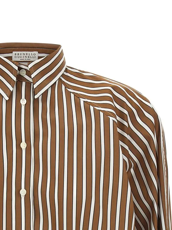 Brunello Cucinelli Striped Cotton Poplin Shirt