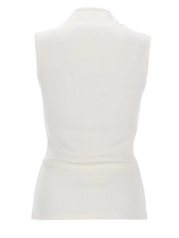 LEMAIRE Asymmetrical Ribbed Top With Scarf Detail