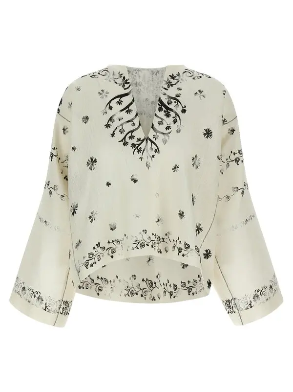 Alberta Ferretti Printed Linen Shirt