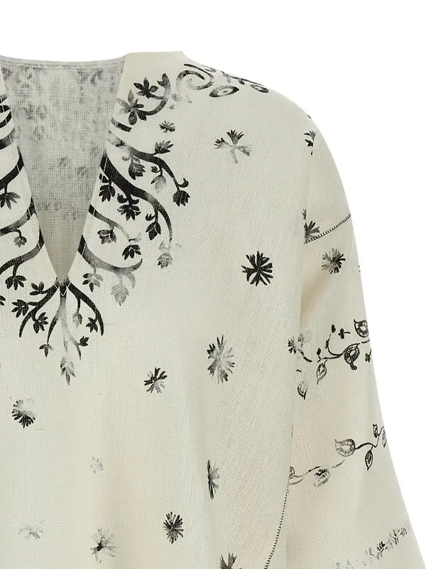 Alberta Ferretti Printed Linen Shirt