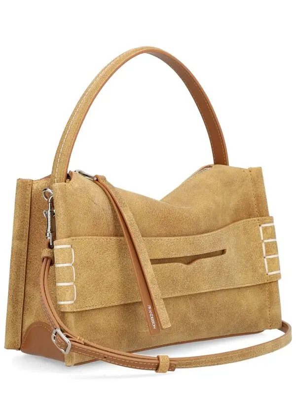 JW Anderson Suede Leather Loafer Bag - Yellow