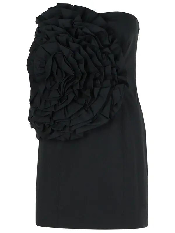 ROTATE BY BIRGER CHRISTENSEN Cotton Dress With Decorative Ornament - Black
