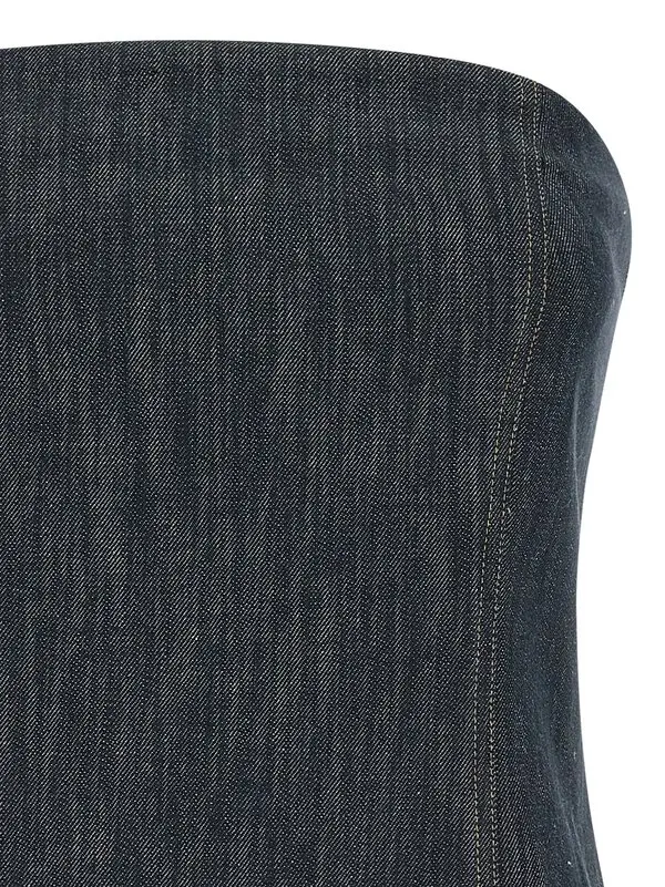 Brunello Cucinelli Sleeveless Denim Top With Zip Closure