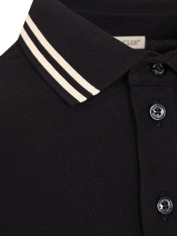 Moncler Piqué Polo Shirt - Black